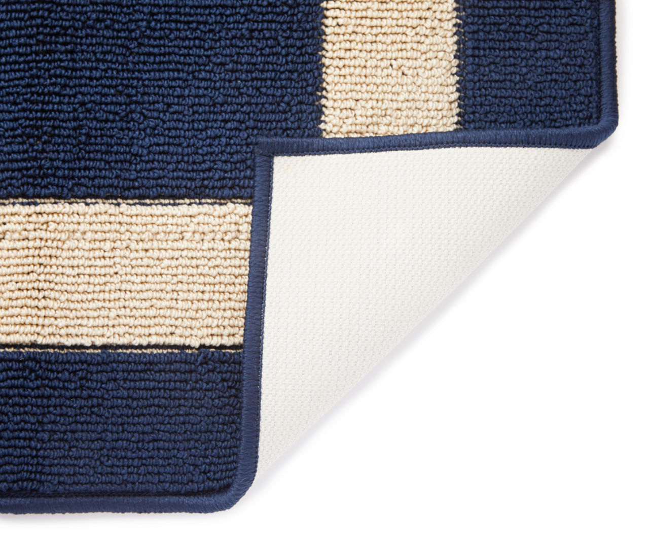 Living Colors Navy & Cream Border Accent Rug, (27" x 45") | Big Lots