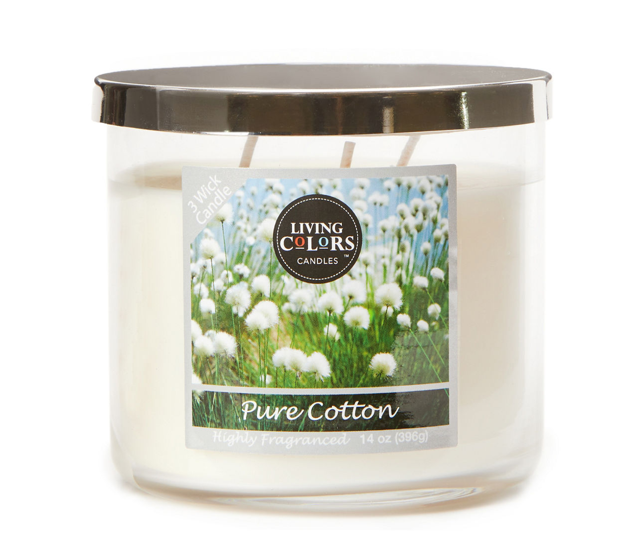 Living Colors Pure Cotton 3-Wick Jar Candle, 14 Oz. | Big Lots