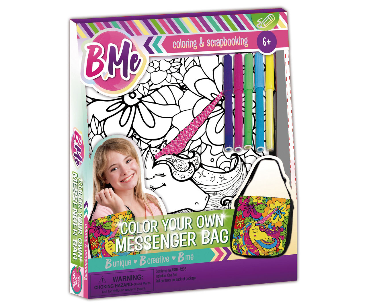 B.Me Color Your Own Messenger Bag Set | Big Lots