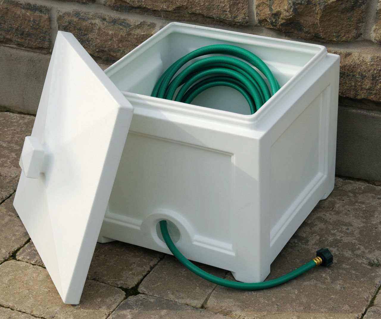 Fairfield White Garden Hose Bin | Big Lots