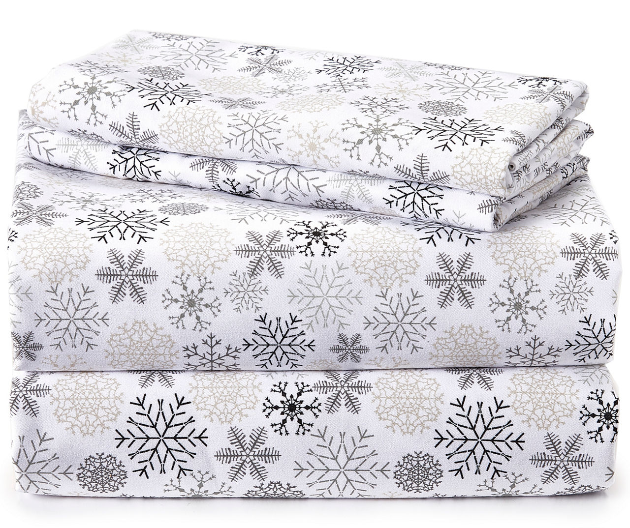 Living Colors Holiday Snowflake Queen Double-Brushed Heavyweight 4 ...