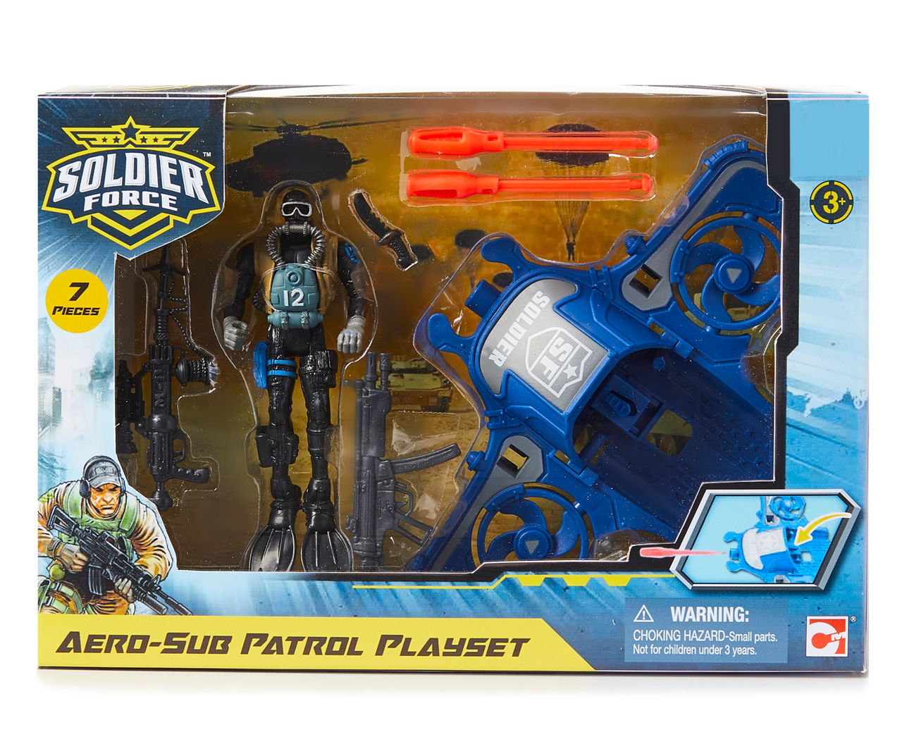 Soldier Force Aero-Sub Patrol Propeller 7-Piece Play Set | Big Lots