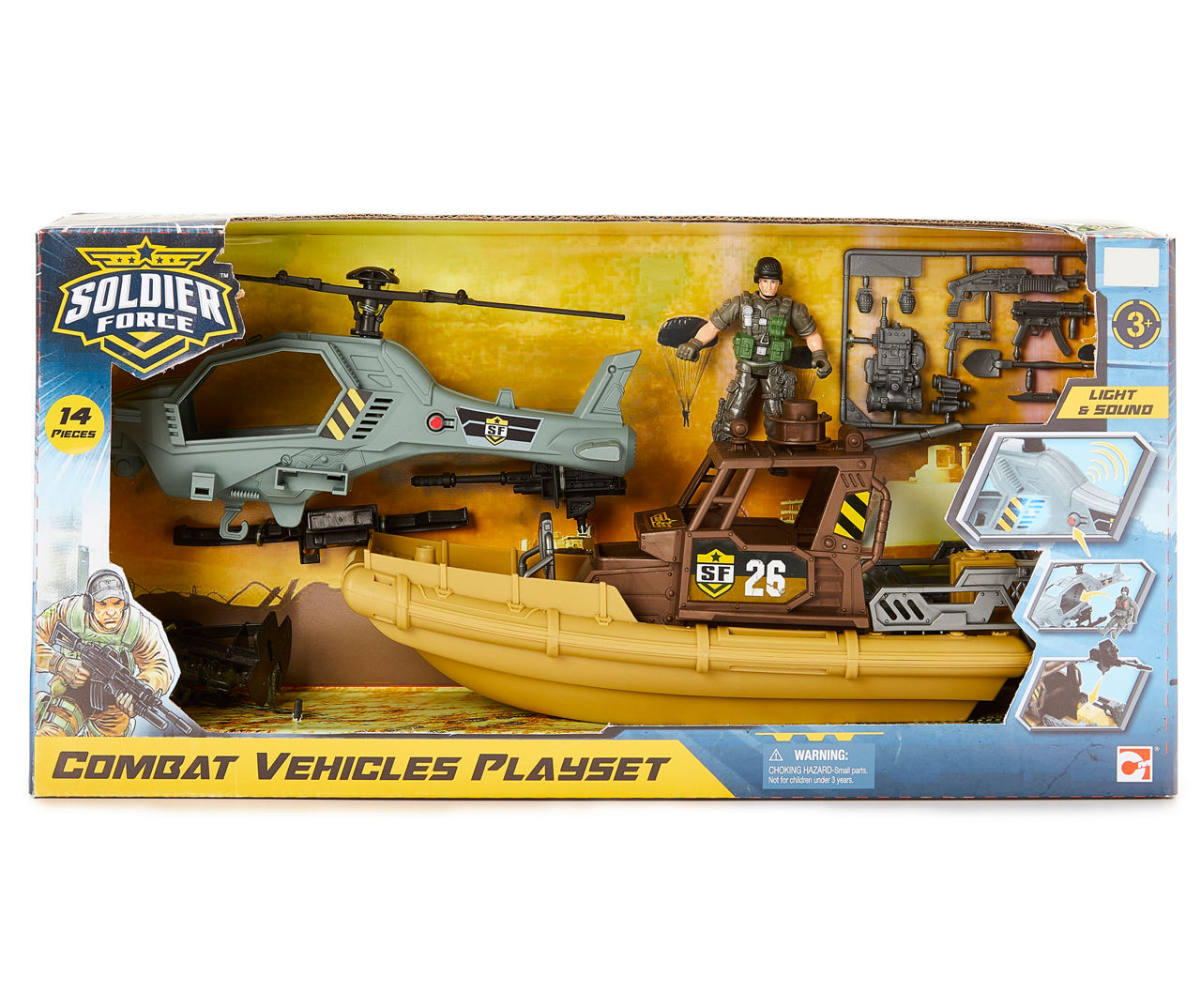 Soldier Force Combat Vehicles Helicopter 14-Piece Play Set | Big Lots