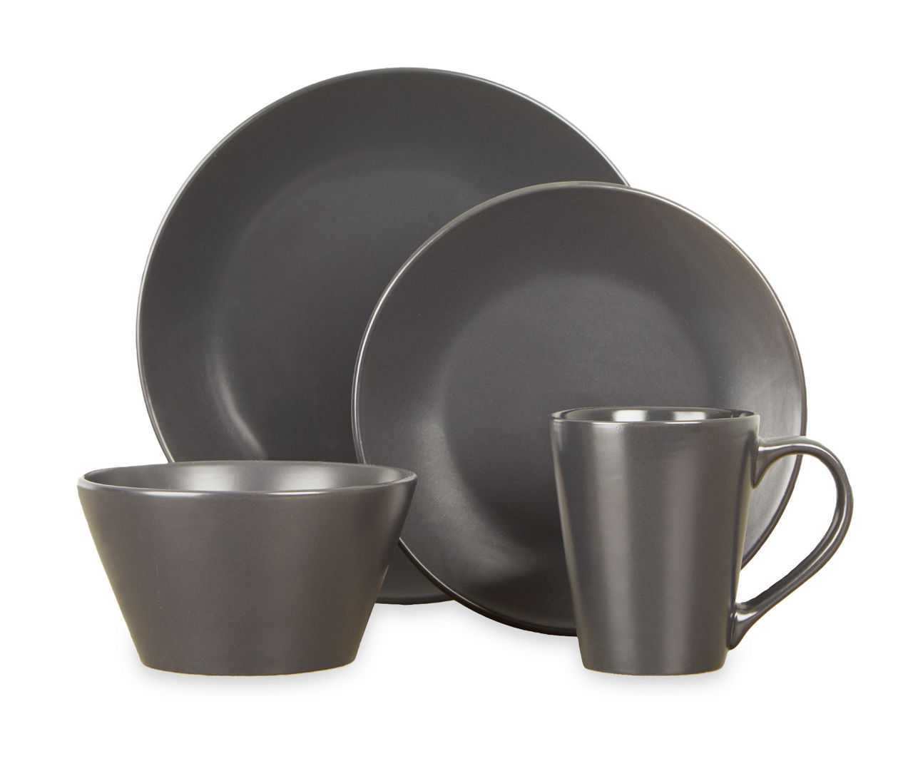 Master Cuisine Round Harmony Matte Black Dinnerware, 16-Piece Set | Big ...