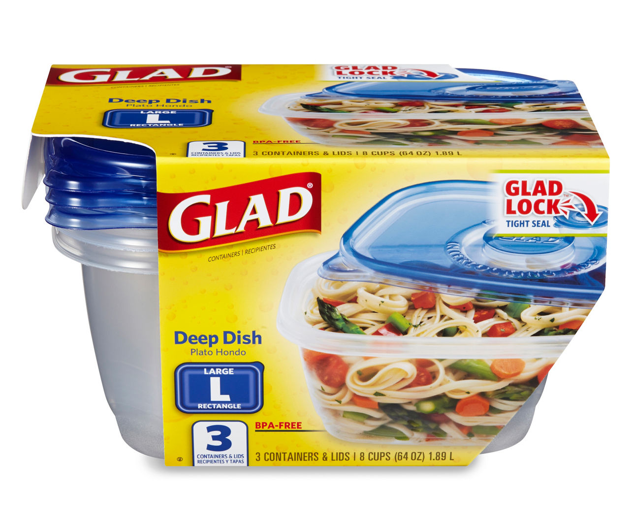 Glad Deep Dish Food Storage Containers, 3-Pack | Big Lots