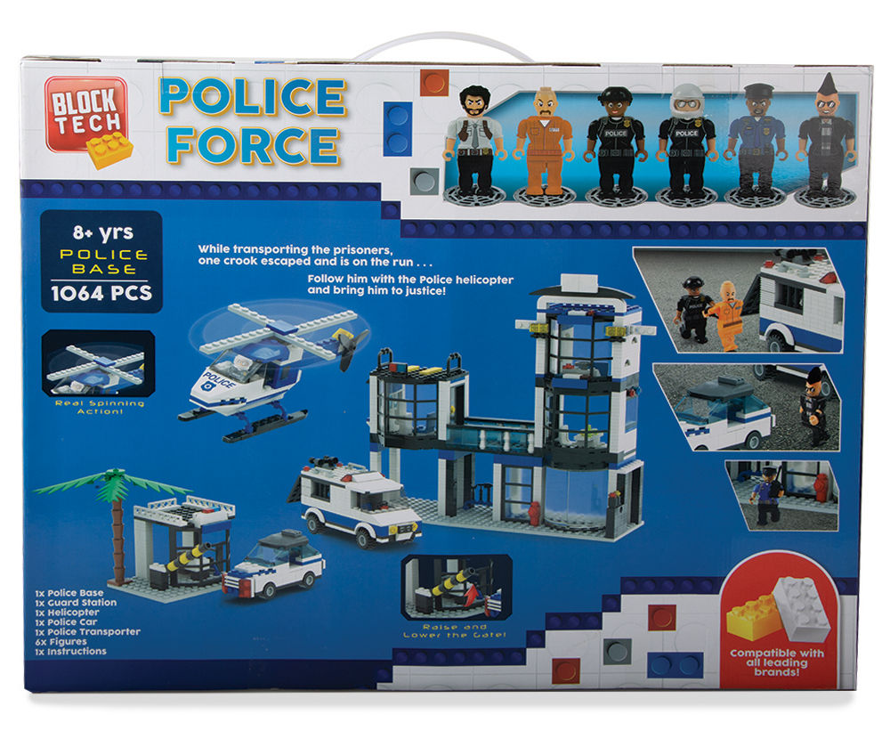 Block Tech Police Force Police Base 1064-Piece Building Set | Big Lots