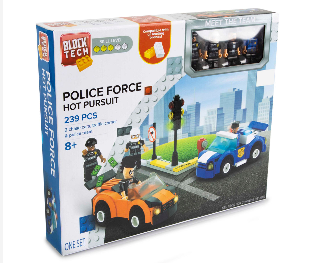 Block Tech Police Force Hot Pursuit 239-Piece Building Set | Big Lots