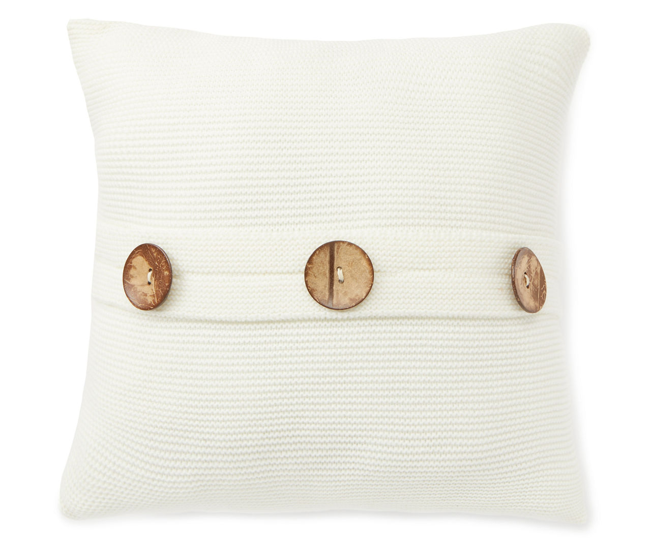 Ivory Knit Button Throw Pillow | Big Lots