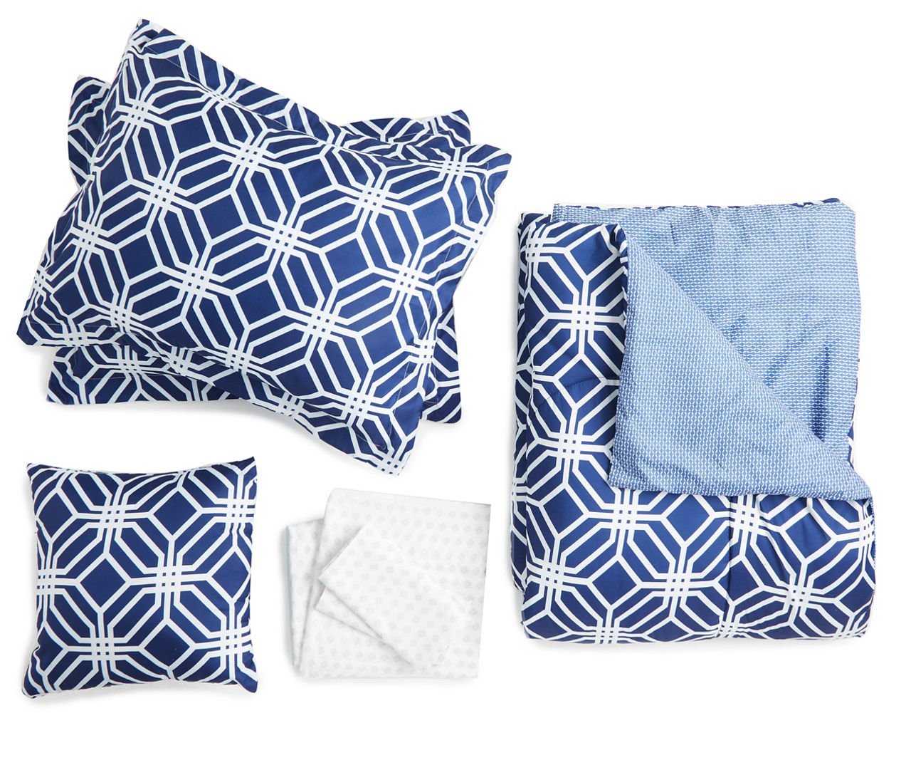 Just Home Just Home Navy & White Geo Comforter Set | Big Lots