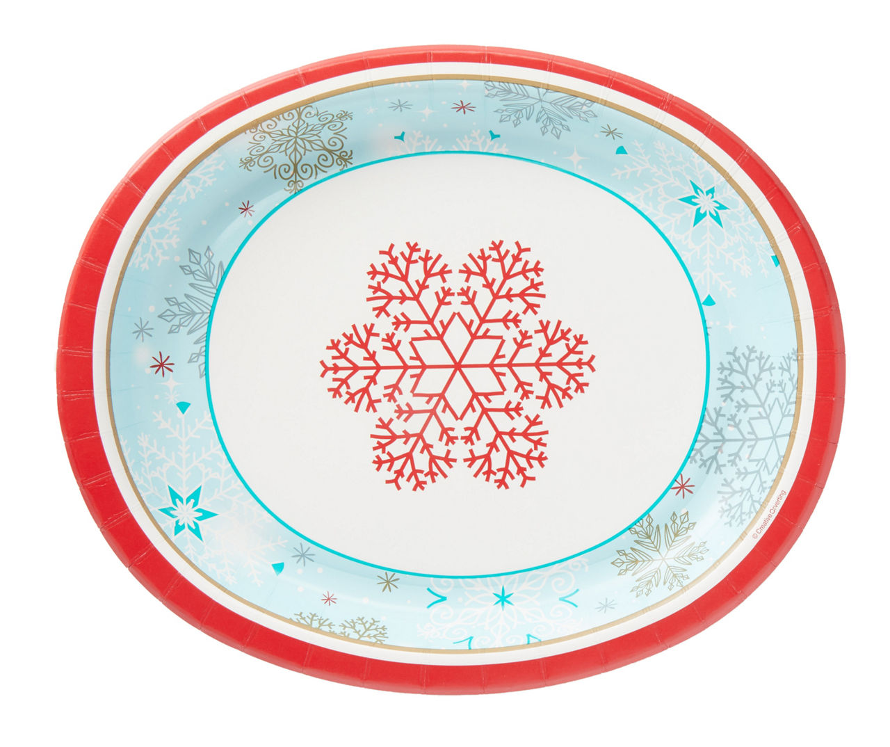Winter Wonder Lane Red Snowflake Platter, 10-Count | Big Lots