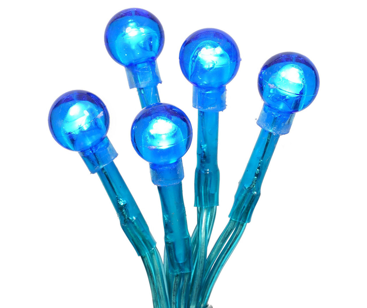 Real Living Blue Mini Globe LED Battery-Operated Light Set on Blue Wire ...