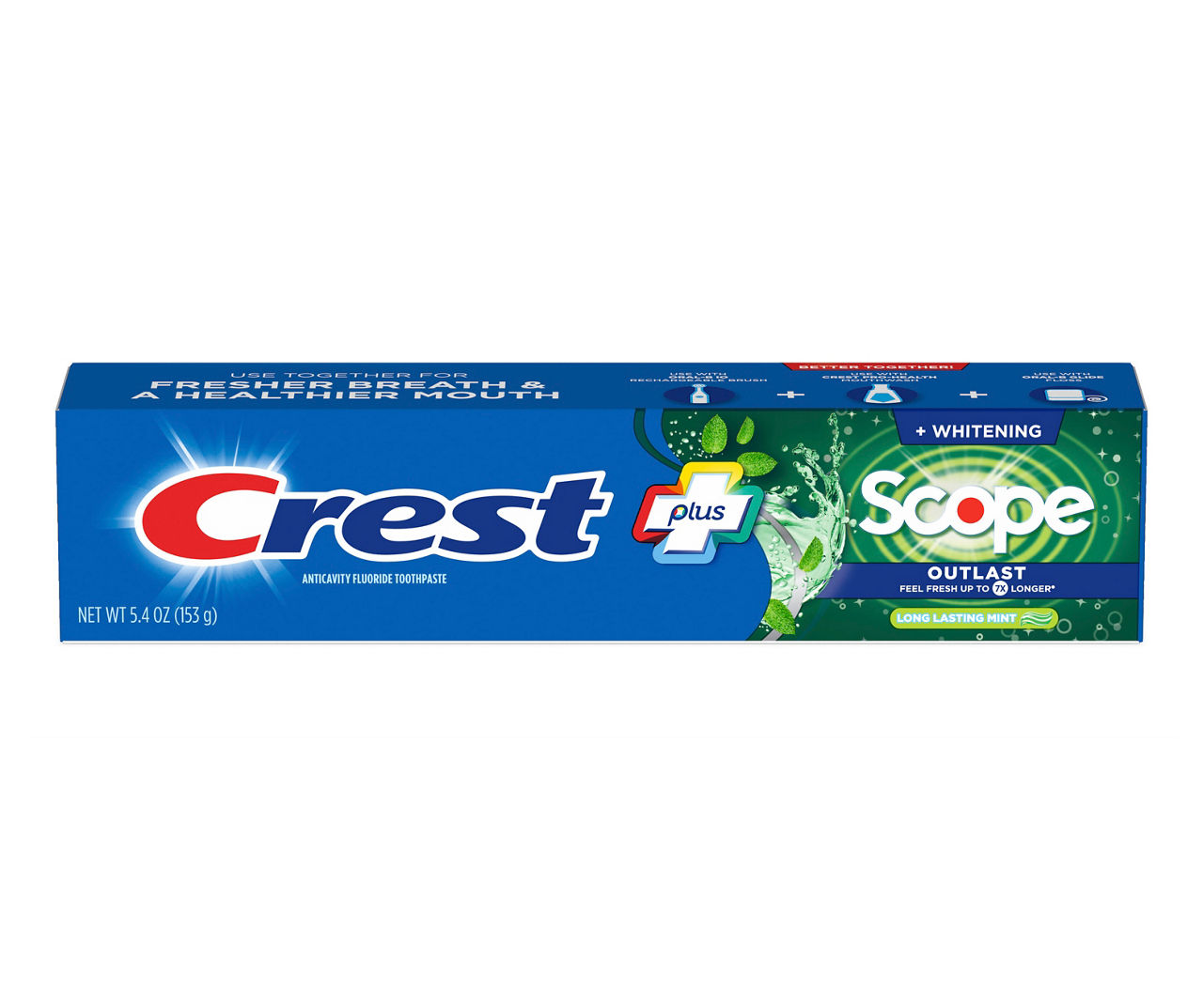 Crest Plus Scope Outlast Complete Mint Whitening Toothpaste, 5.4 Oz ...