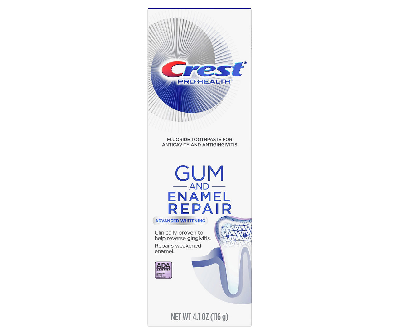 Crest Crest Enamel Repair & Gum Advanced Whitening Anticavity Fluoride ...