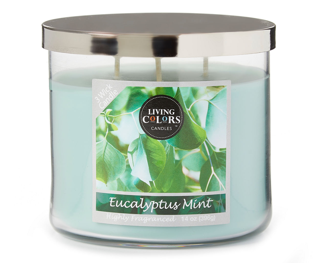 Living Colors Eucalyptus Mint 3-Wick Jar Candle, 14 Oz. | Big Lots
