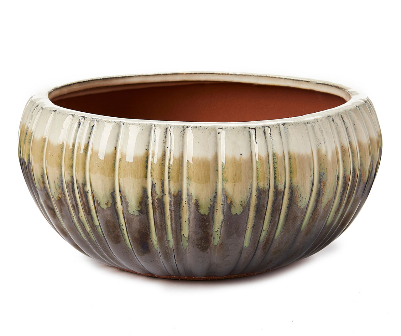 11" Two-Tone Low Bowl Ceramic Planter | Big Lots