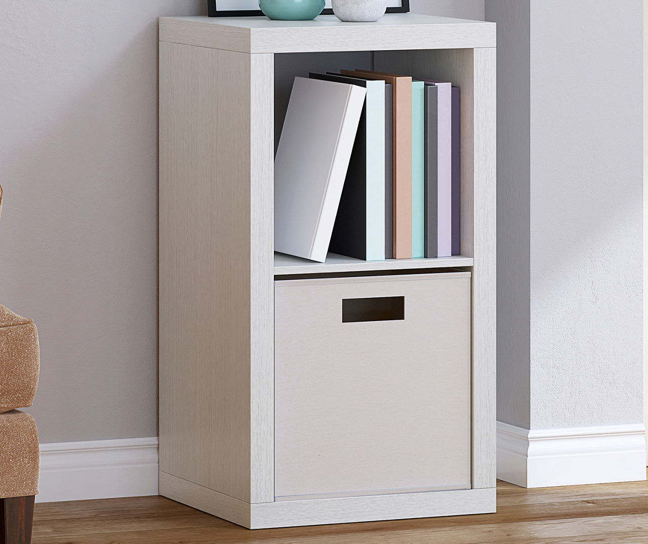 Stratford Whitewash 2-Cube Storage Organizer | Big Lots