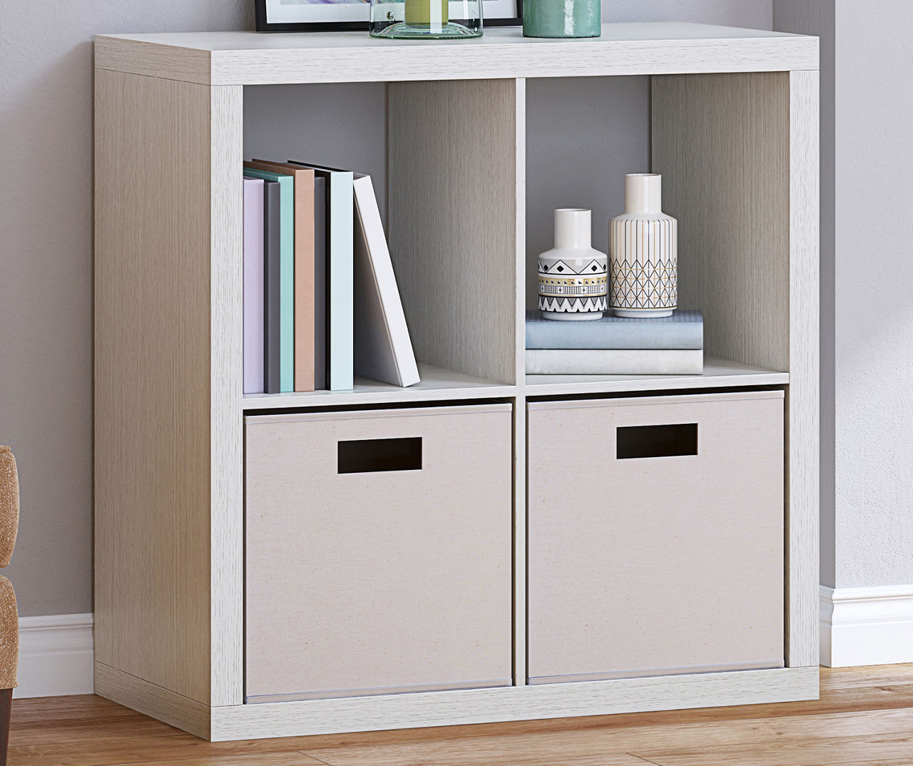 Stratford Whitewash 4-Cube Storage Organizer | Big Lots