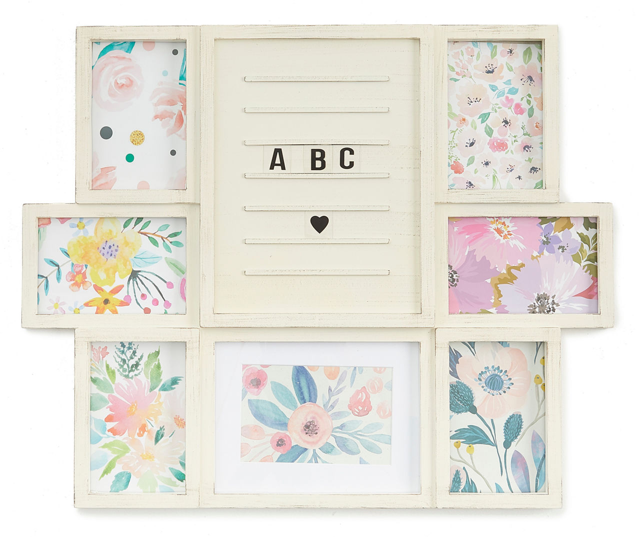 Cream 7-Opening Collage Picture Frame Letterboard | Big Lots