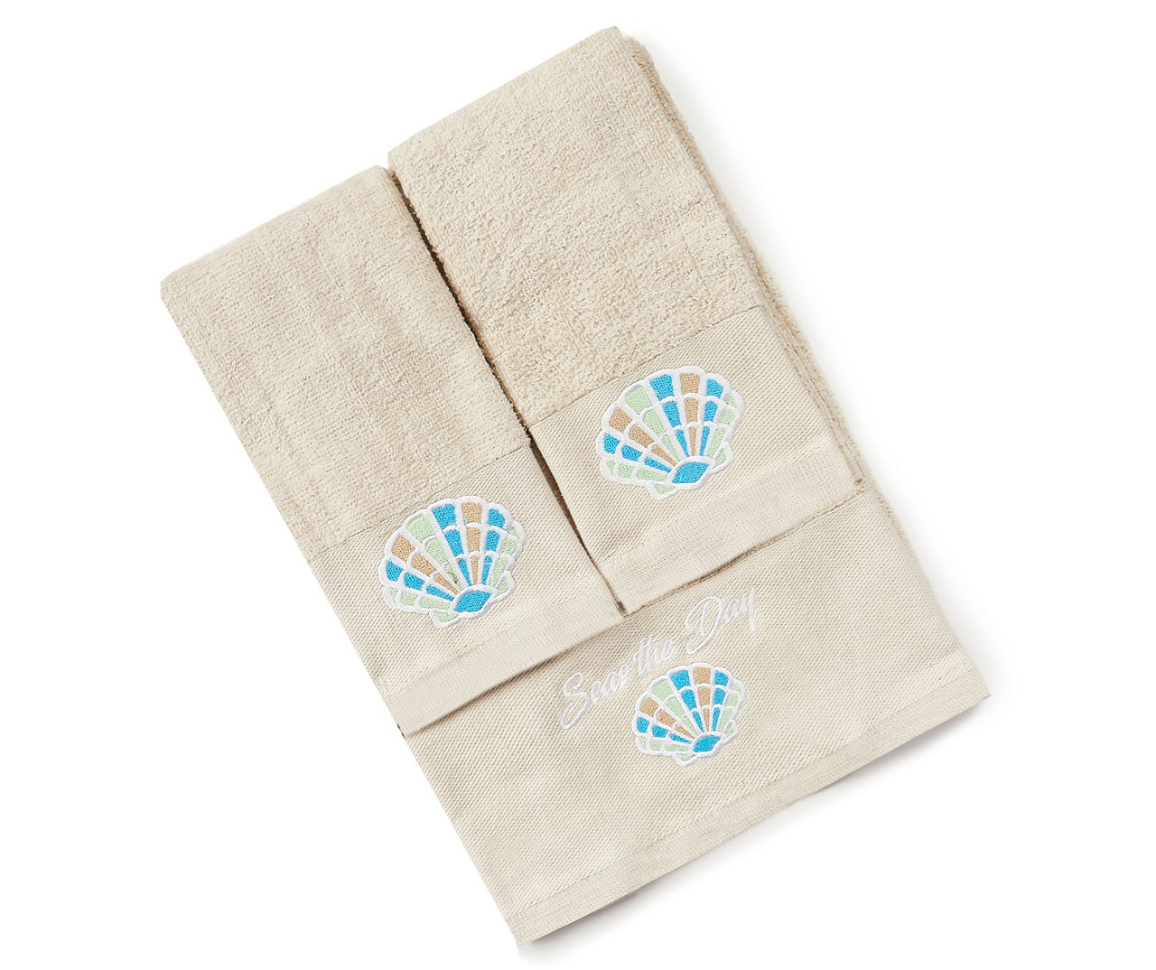 "Seas the Day" Tan Seashell 3-Piece Towels Set | Big Lots