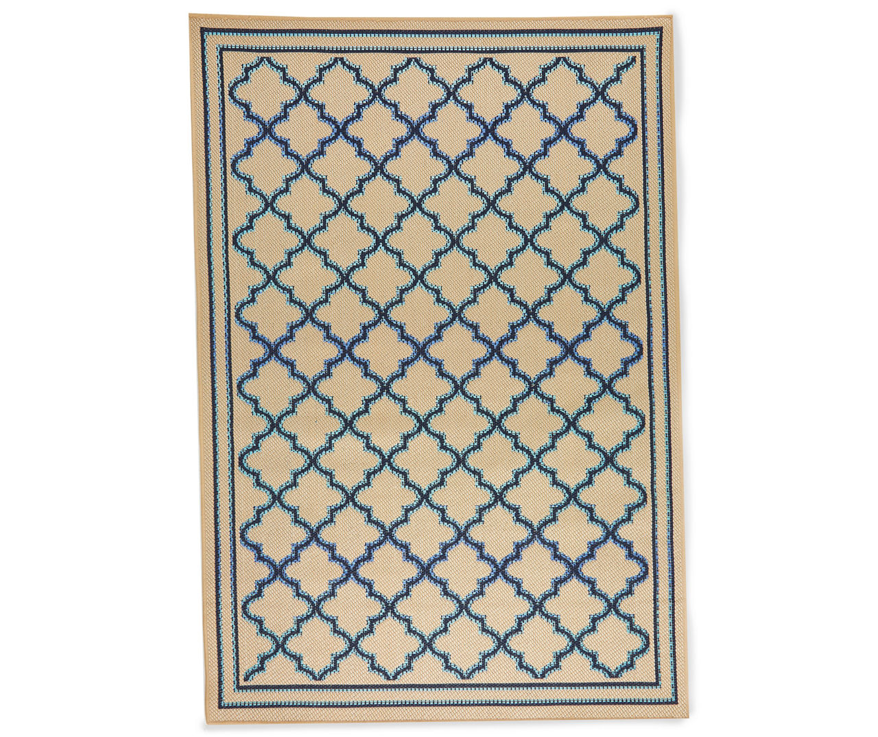 Wilson & Fisher Blue Trellis Woven Indoor/Outdoor Rug | Big Lots