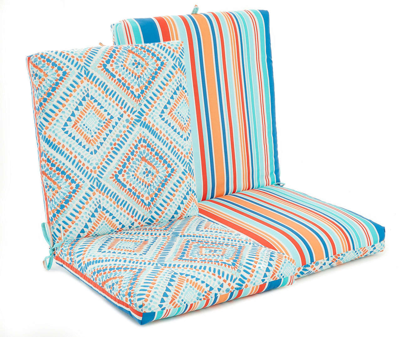 Diamond & Stripe Reversible Outdoor Chair Cushion | Big Lots