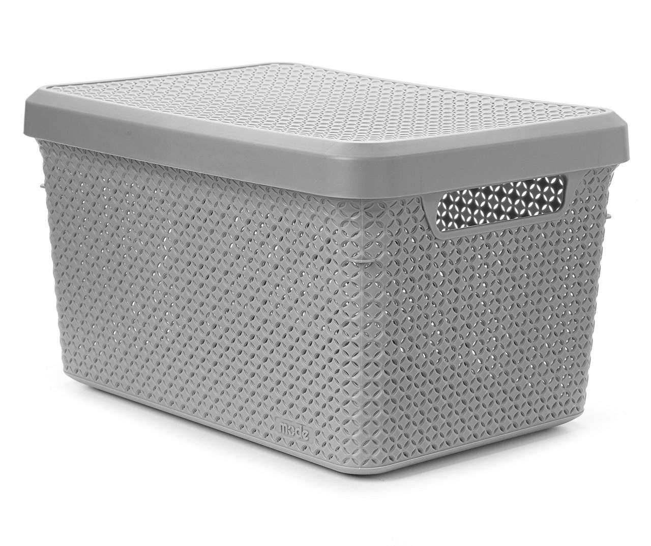 EZY Storage Gray 18-Quart Storage Basket with Lid | Big Lots