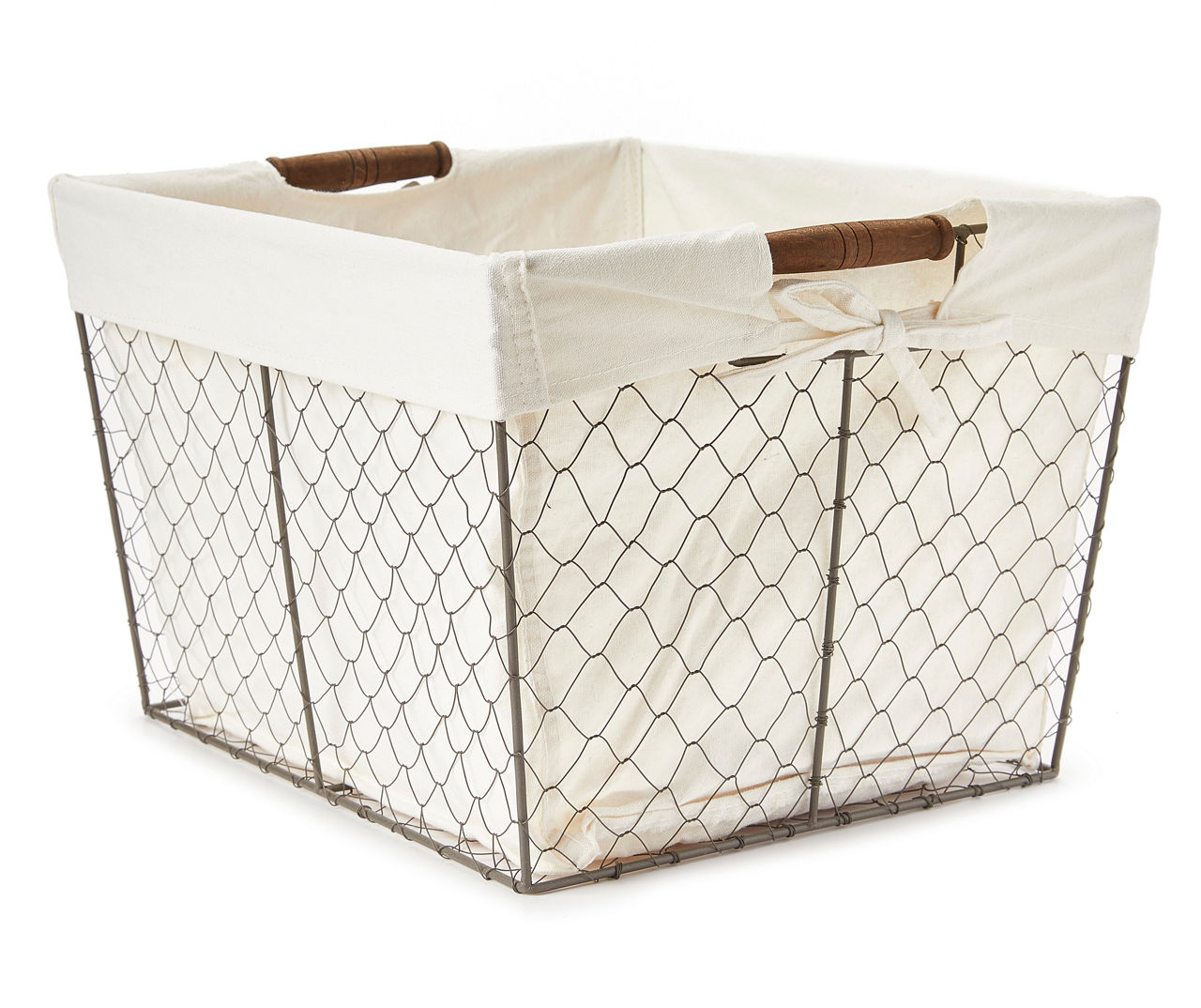 Large Chicken Wire Storage Bin with Linen Liner | Big Lots