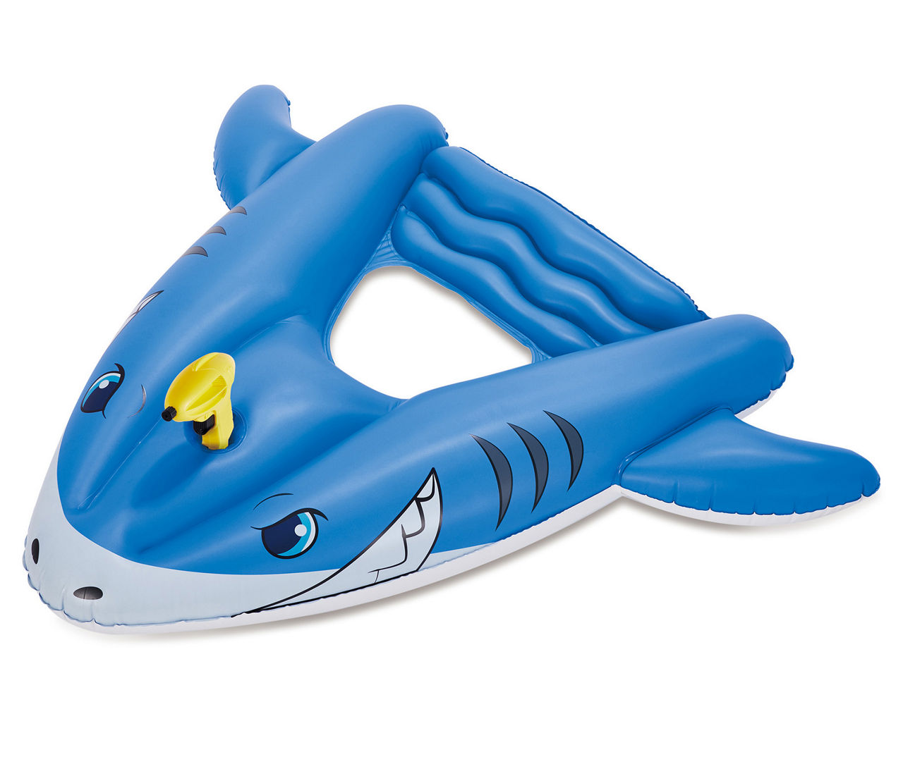 Summer Waves Shark Ride-On Inflatable Pool Float with Water Blaster ...