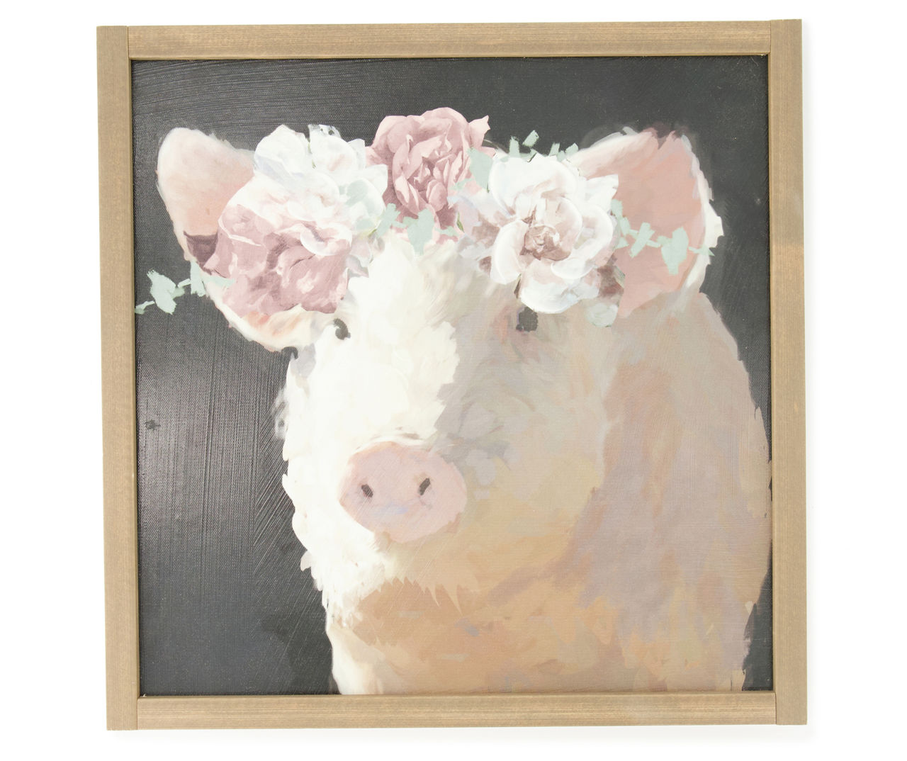Flower Crown Pig Framed Print | Big Lots
