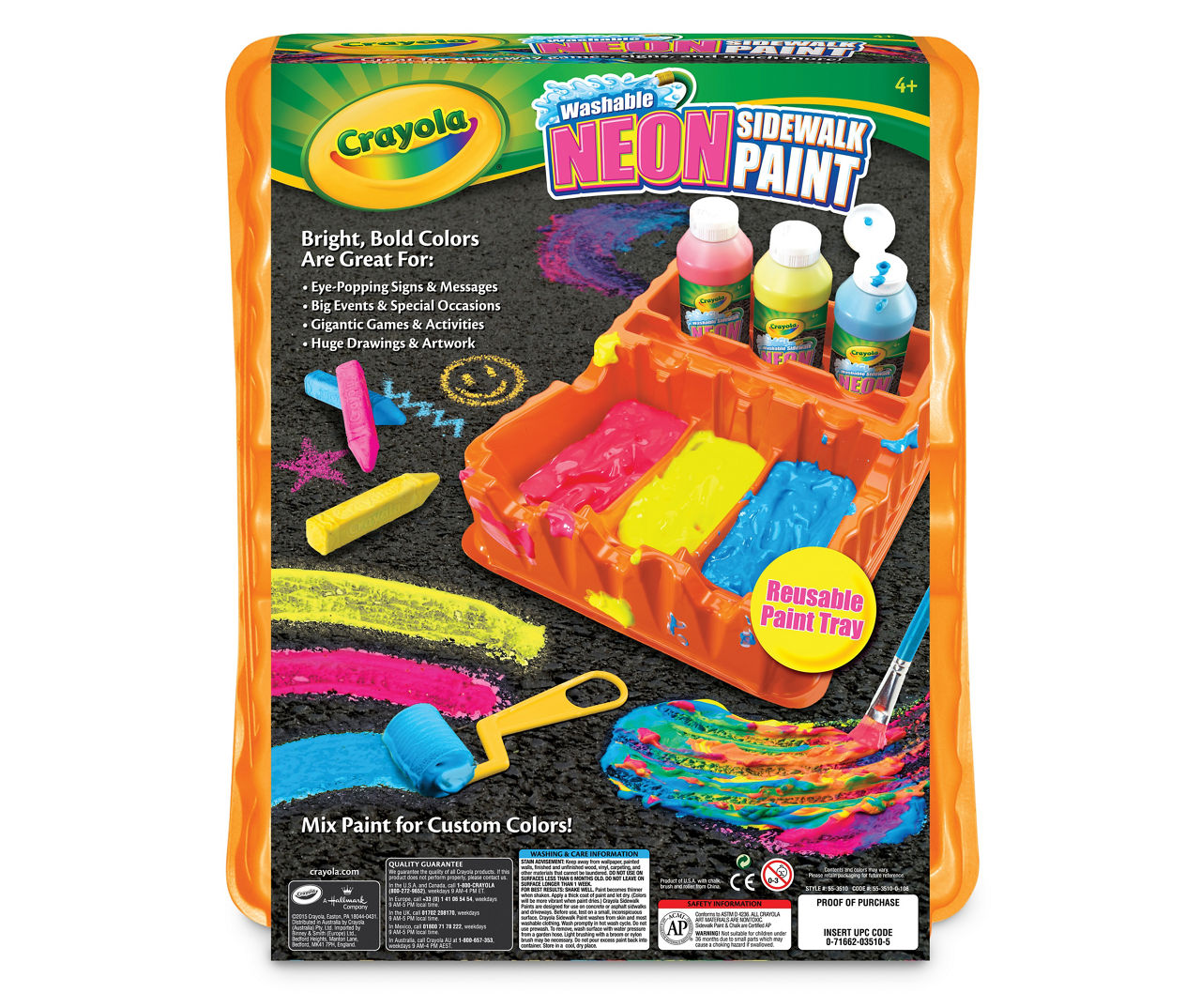 Crayola Washable Neon Sidewalk Paint 9-Piece Art Set | Big Lots