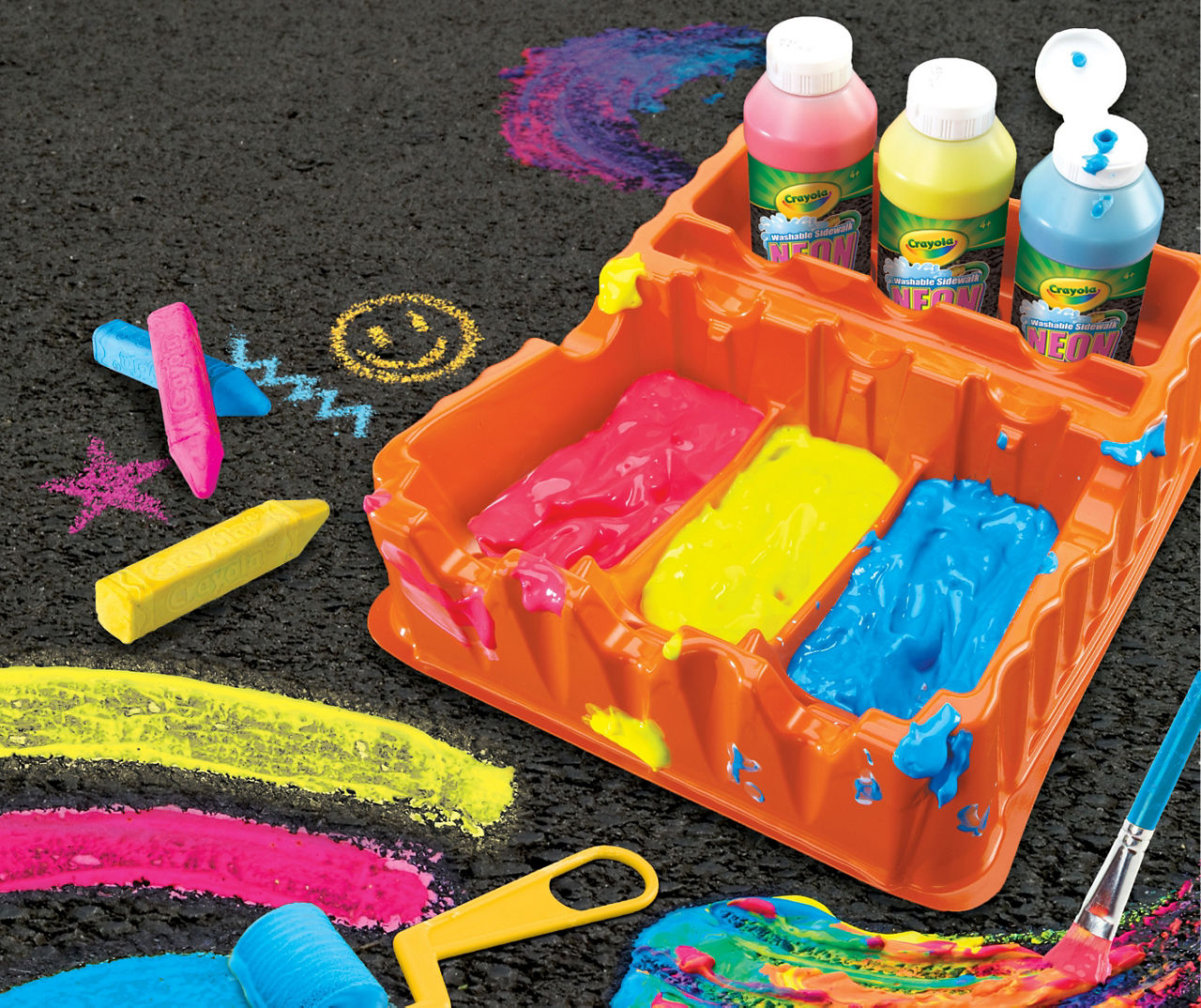 Crayola Washable Neon Sidewalk Paint 9-Piece Art Set | Big Lots