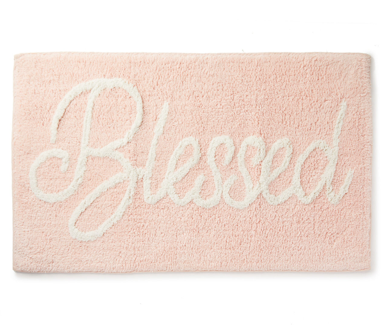 Just Home "Blessed" Pink Bath Rug | Big Lots