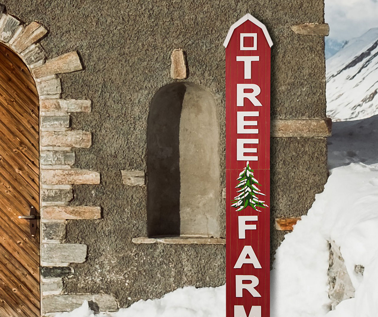 Glitzhome "Tree Farm" Wooden Barn Porch Sign | Big Lots