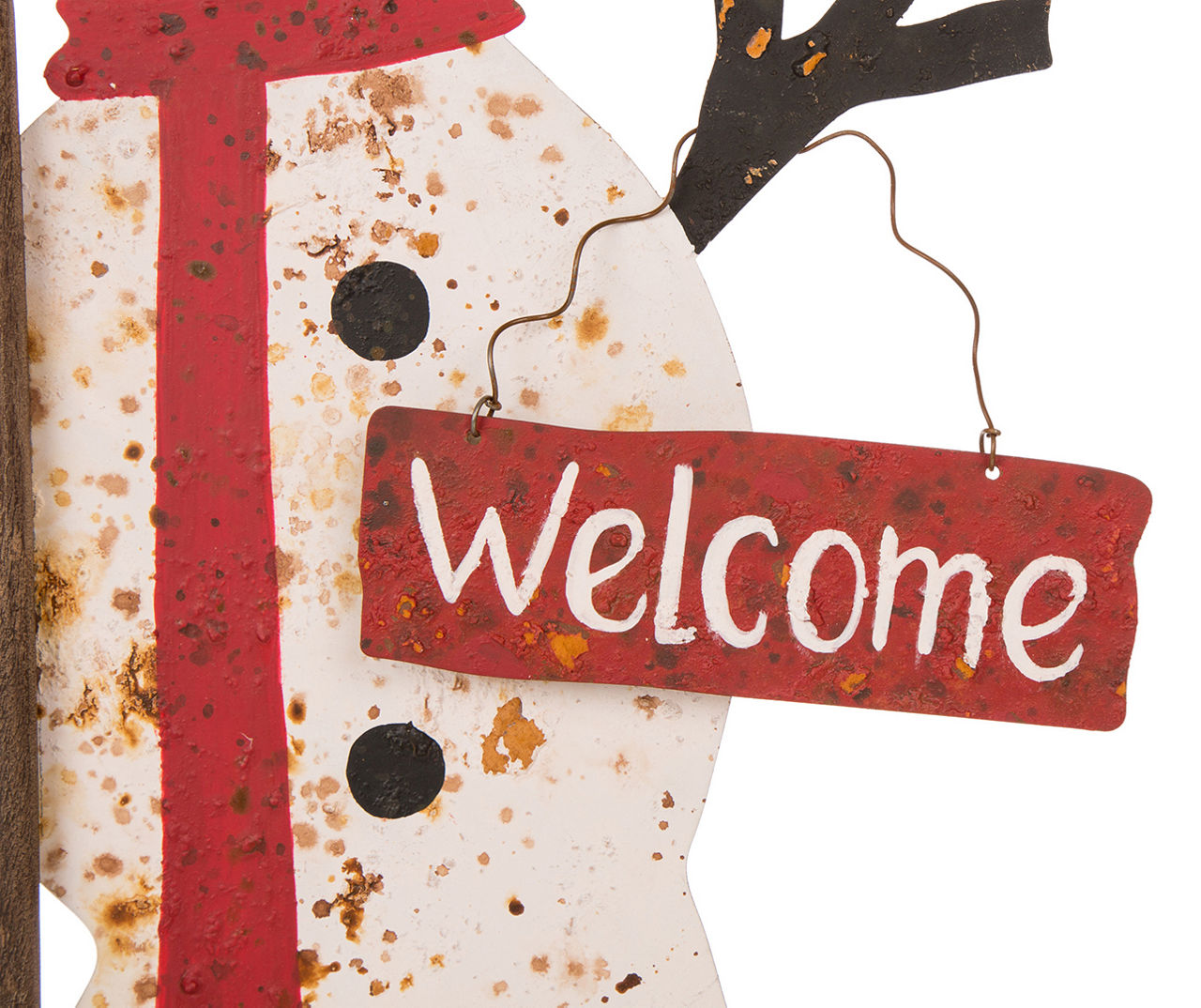 Glitzhome Rusty Metal Snowman Standing Porch Sign | Big Lots