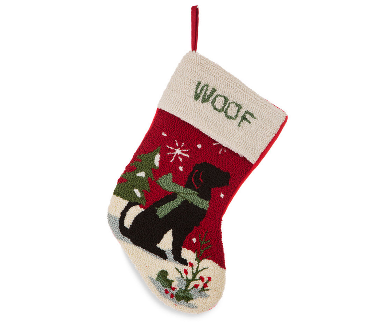 Glitzhome Hooked Black Dog Stocking | Big Lots