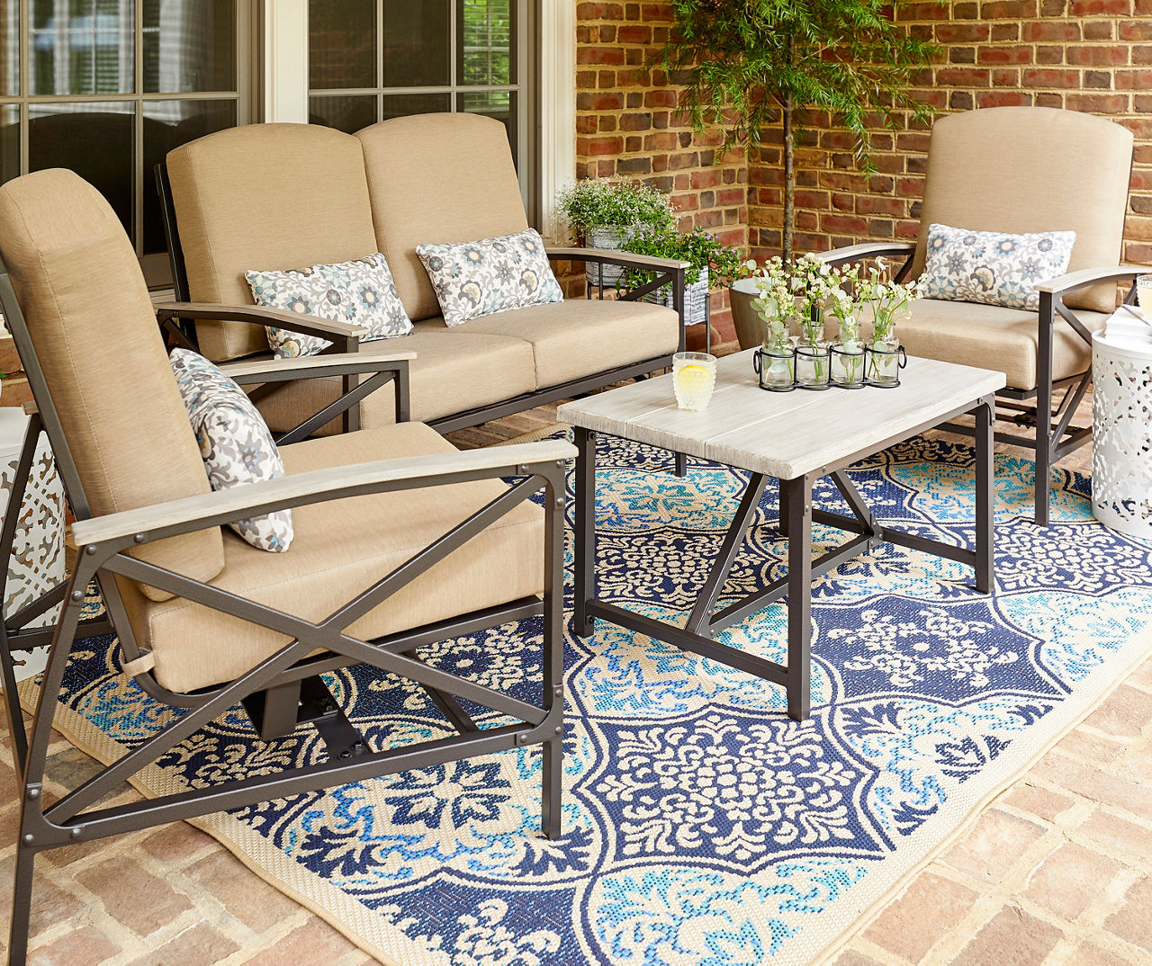 Toledo 4 Piece Cushioned Patio Seating Set Big Lots