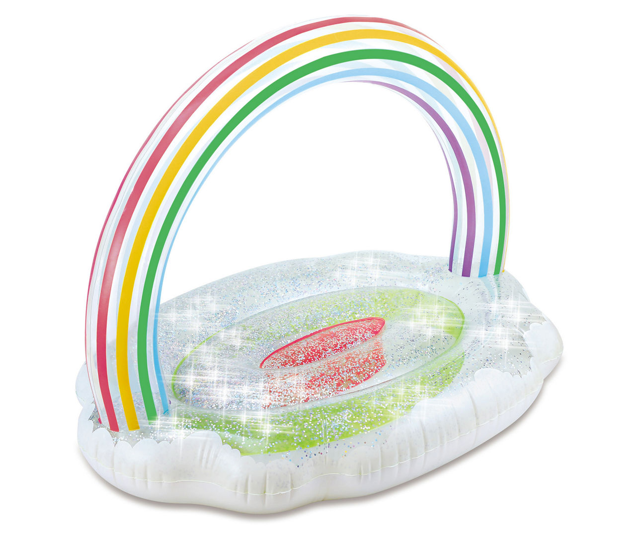 Summer Waves Glitter Sparkles Rainbow Island Inflatable Pool Float ...
