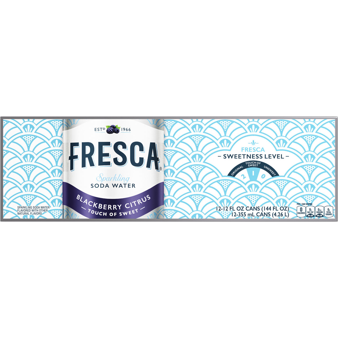 Fresca Fresca Blackberry Citrus Soda Sparkling Flavored Soda Pop Soft Drink Zero Calorie and ...