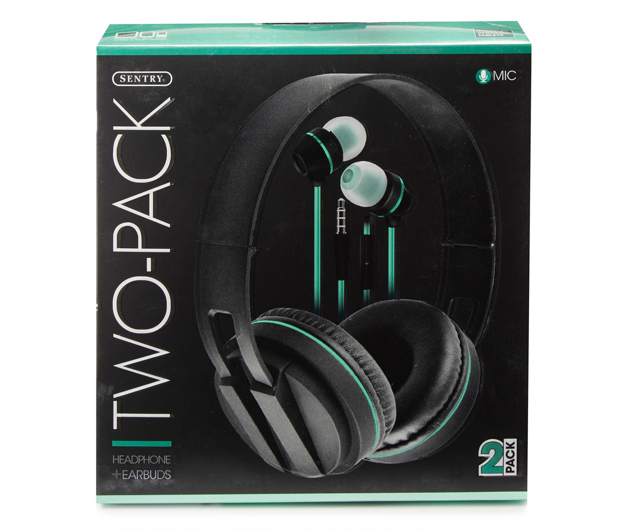 Sentry Mint Wired Headphones & Earbuds Set | Big Lots
