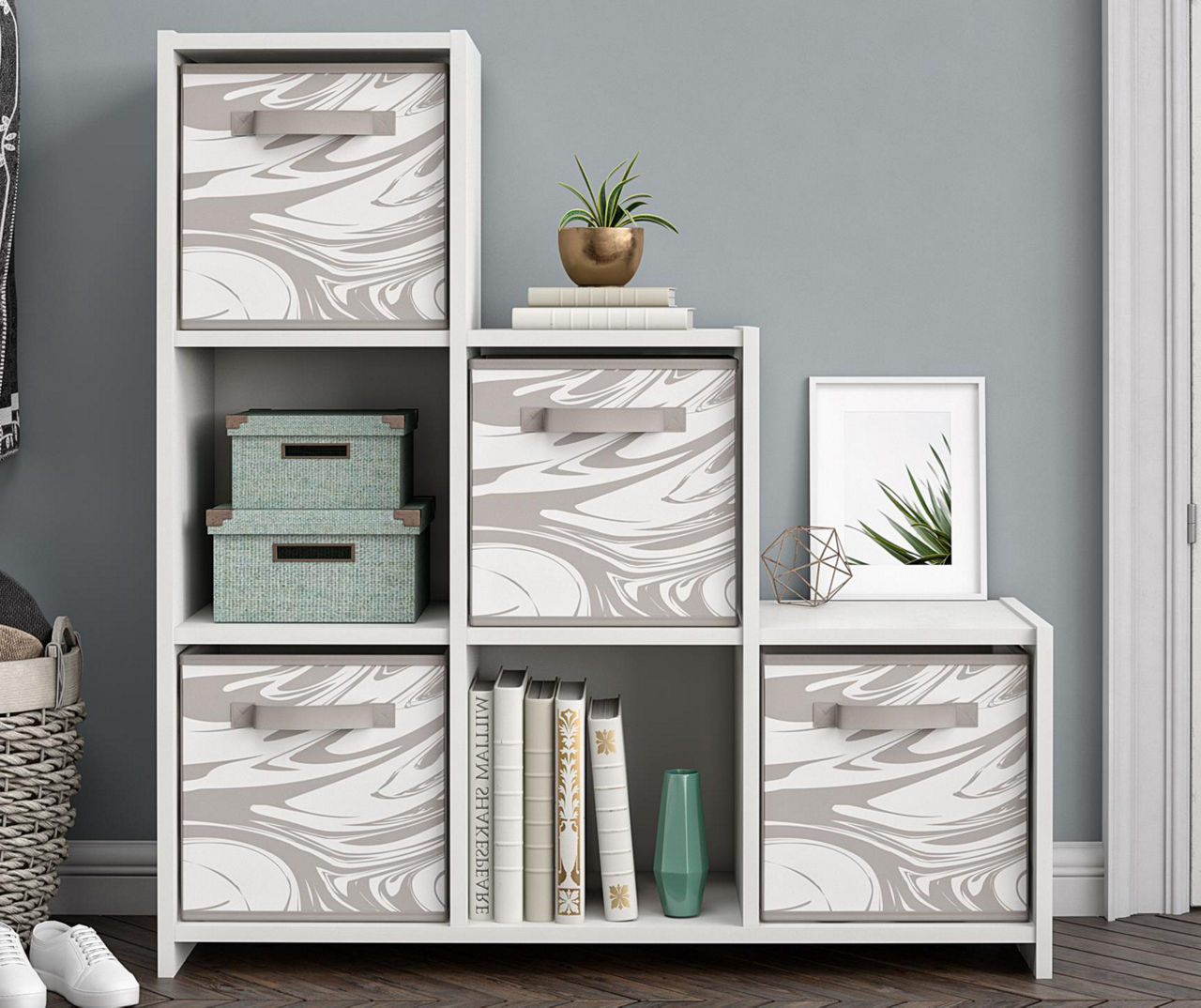 System Build White Stairstep 6-Cube Storage Organizer | Big Lots