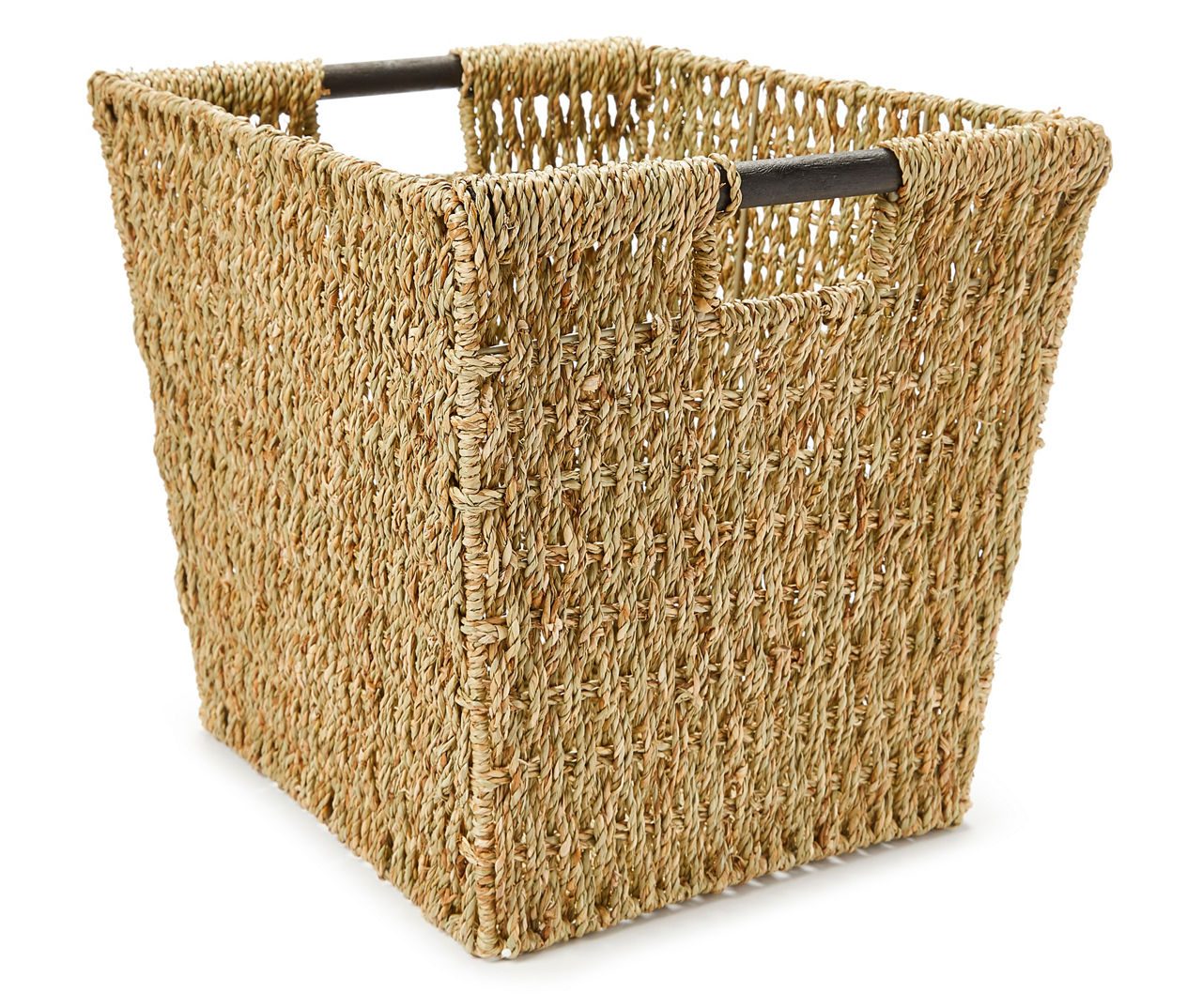 Seagrass Floor Bin with Wood Handles | Big Lots