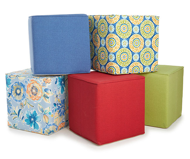 Jordan Manufacturing 18" Red Square Outdoor Pouf | Big Lots