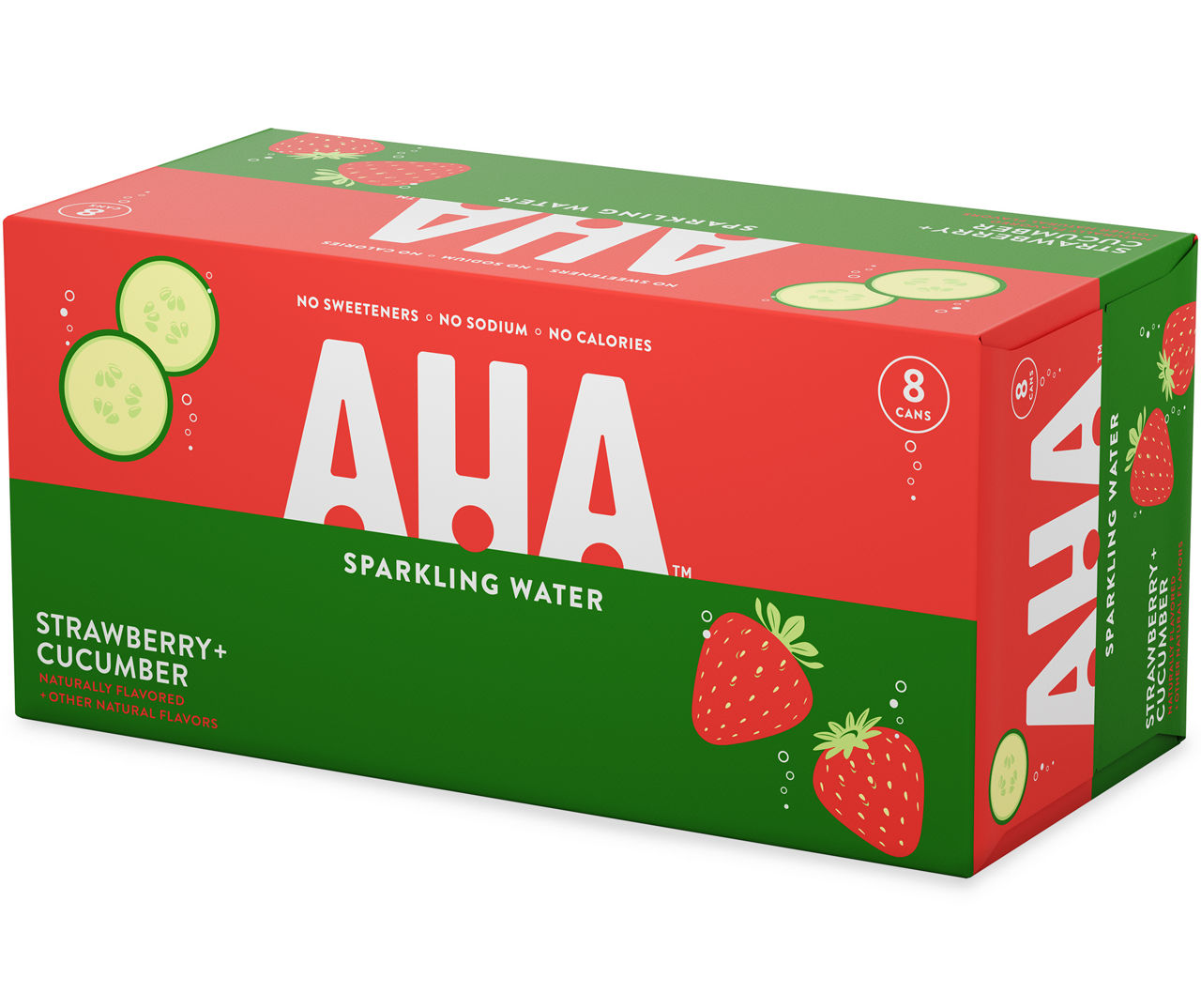 AHA AHA Strawberry + Cucumber Sparkling Water Can 8 - 12 fl oz Cans ...