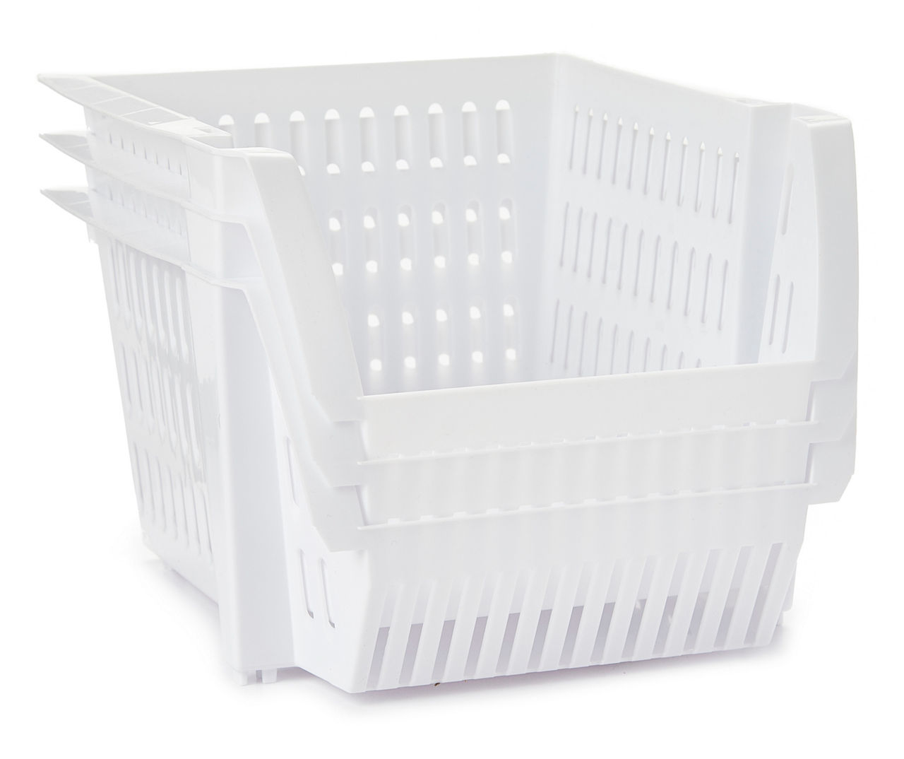 White Stacking Bins, 3-Pack | Big Lots