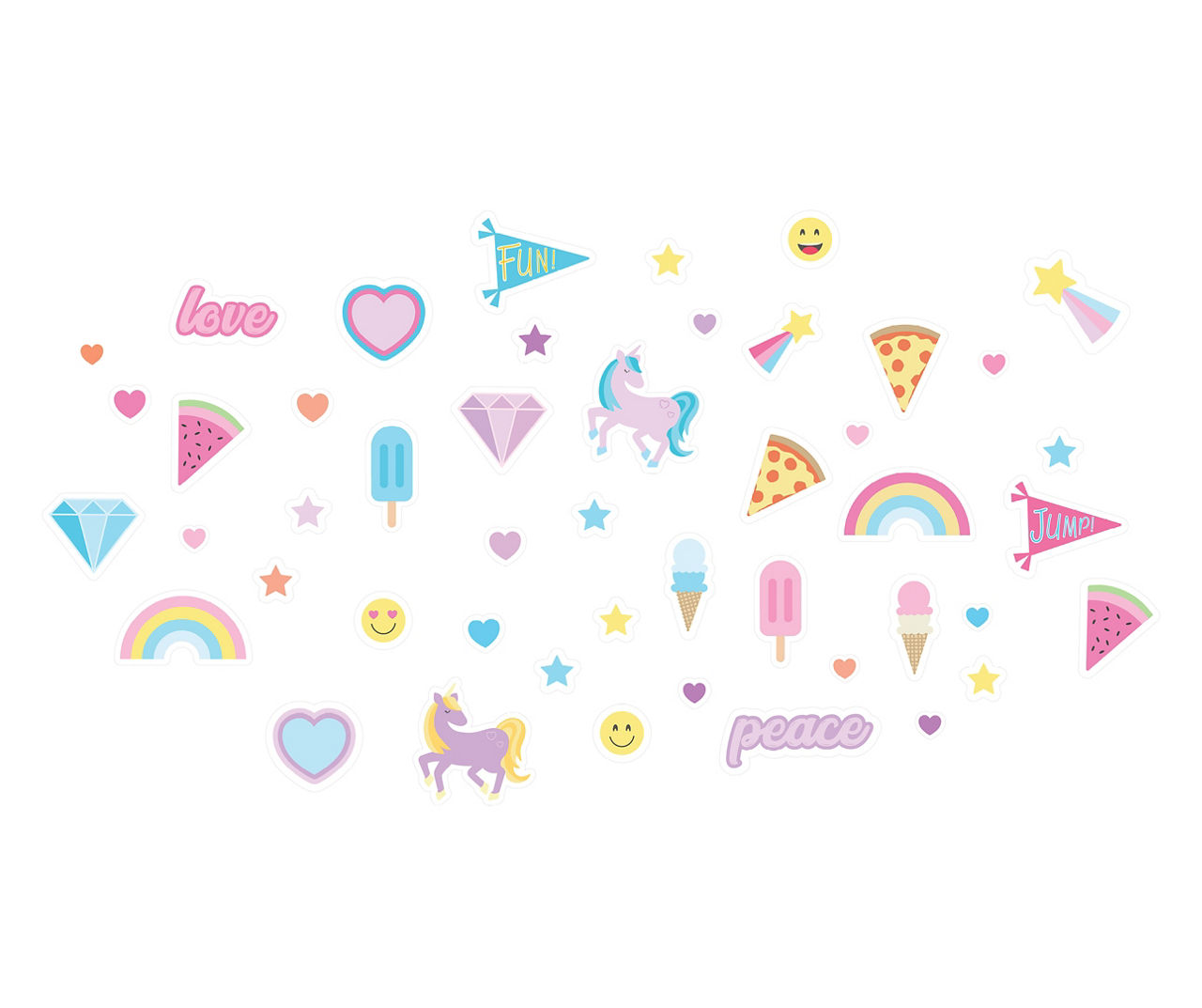 Dream Street Summer Fun 49-Piece Peel & Stick Wall Decal Kit | Big Lots