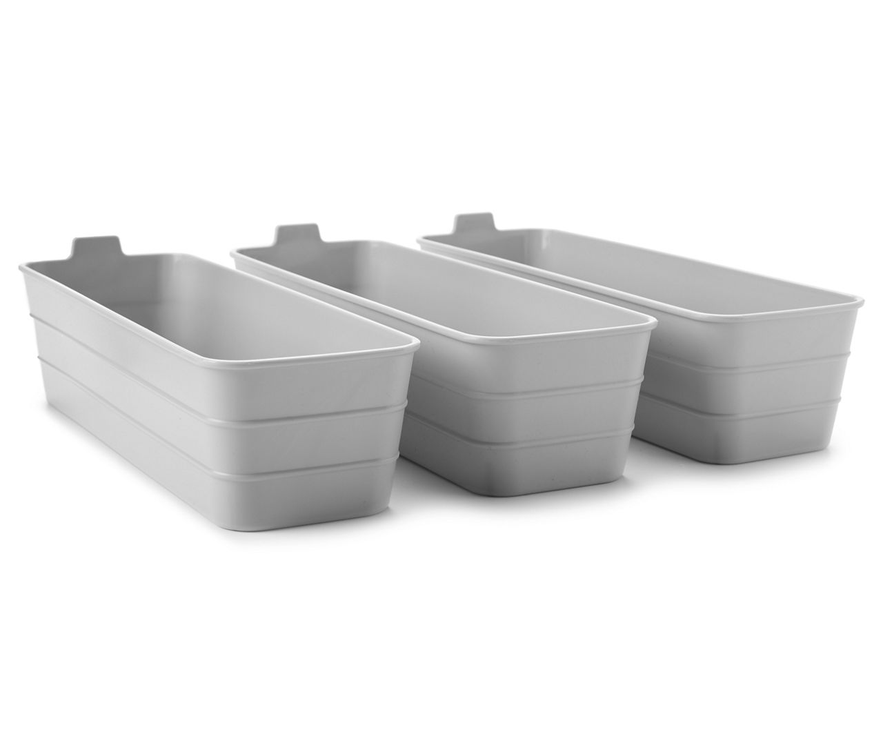Gray Narrow Mini Flex Bins, 3-Pack | Big Lots