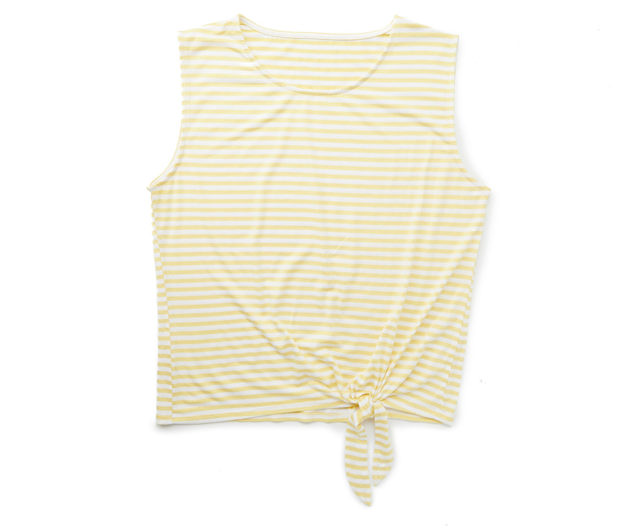 Women's Yellow Stripe Tie-Front Tank | Big Lots