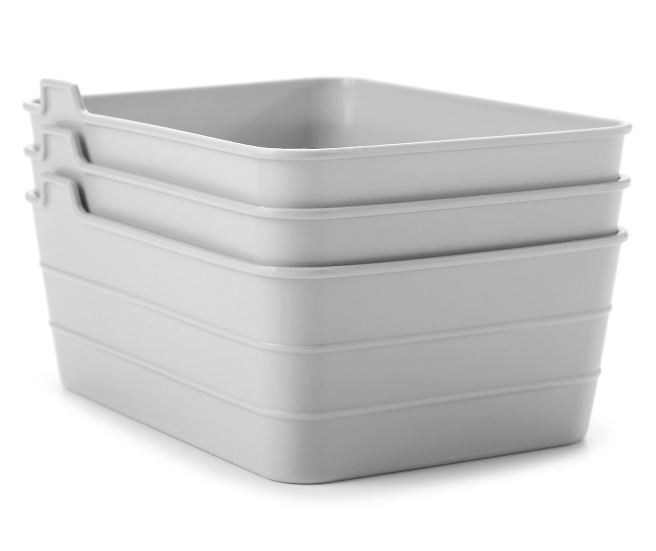 Gray Rectangular Mini Flex Bins, 3-Pack | Big Lots