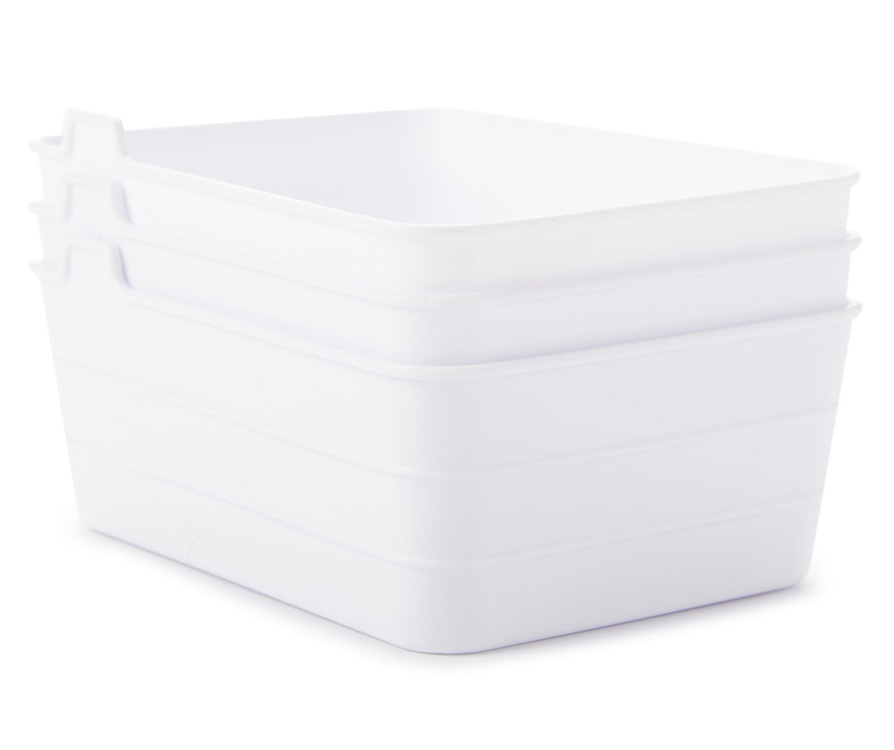 White Rectangular Mini Flex Bins, 3-Pack | Big Lots