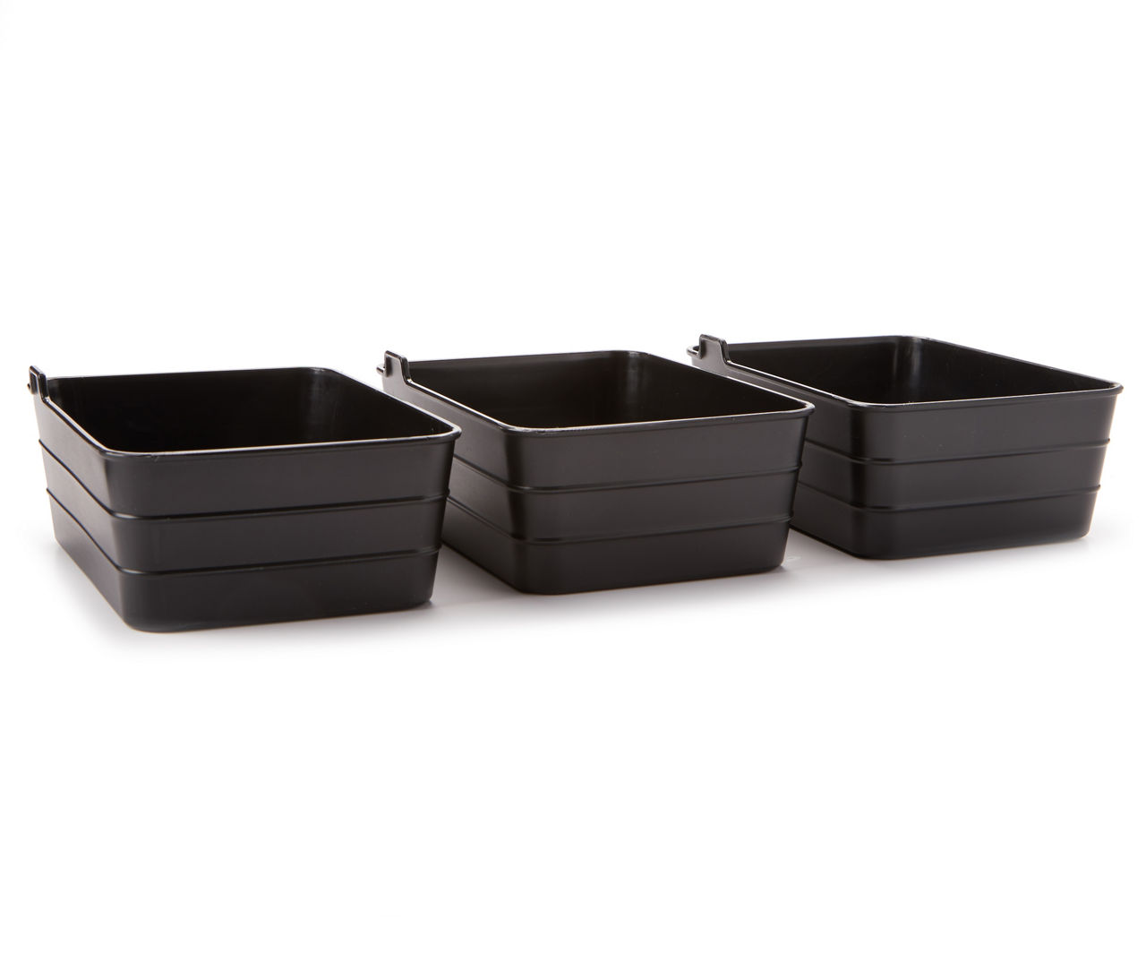 Black Rectangular Mini Flex Bins, 3-Pack | Big Lots